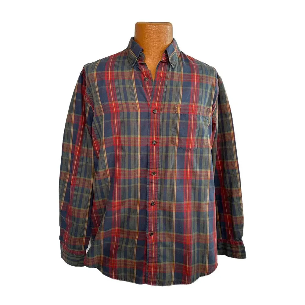 Arrow | Shirts | C22 Arrow Blue Red Green Gold Plaid Dress Shirt Medium ...